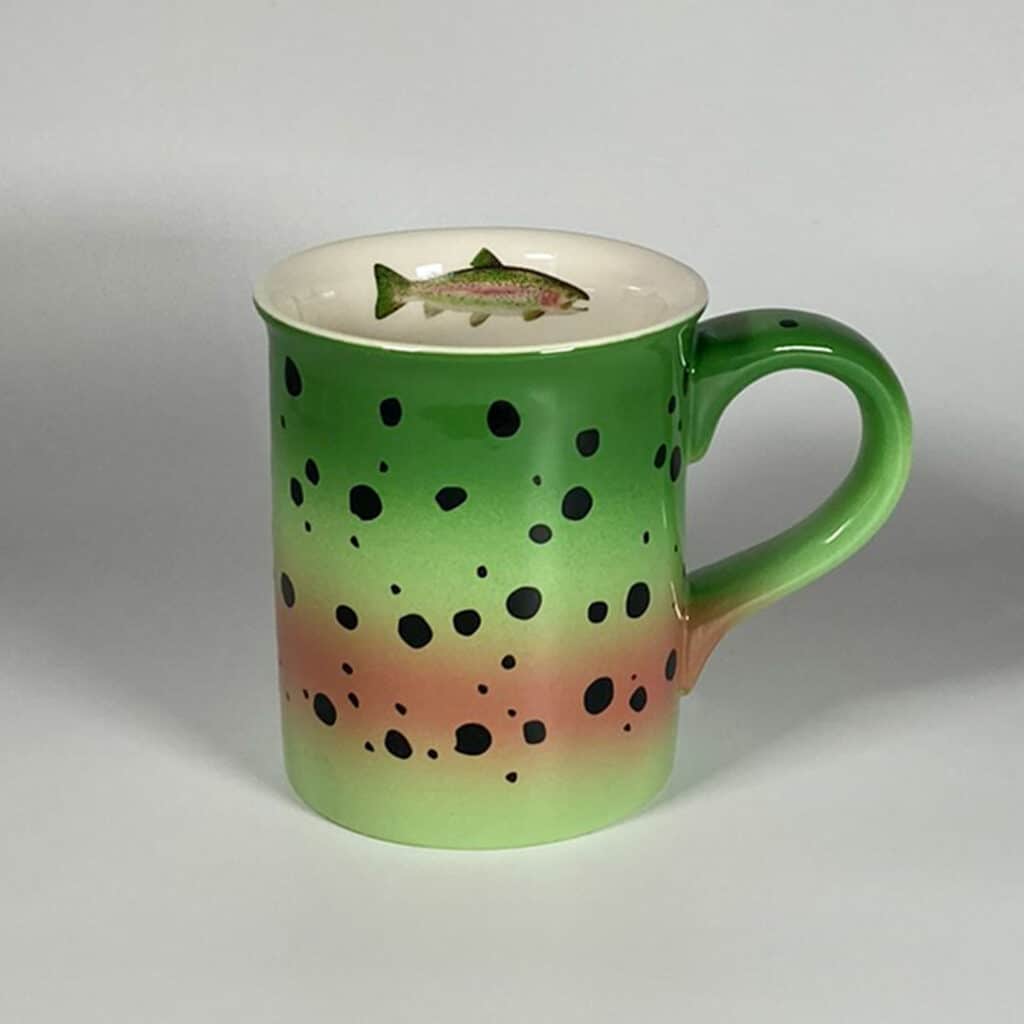 Hand Painted Mug -Rainbow Trout - Dragonfly Anglers